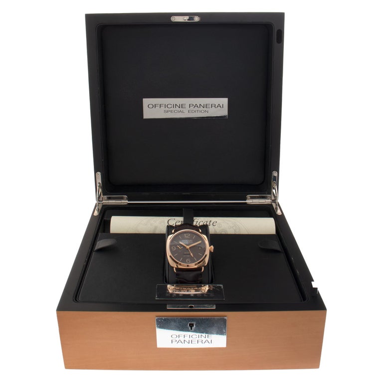 Panerai Radiomir 18k Rose Gold Brown Dial, Ref. PAM395 Manual Watch For ...