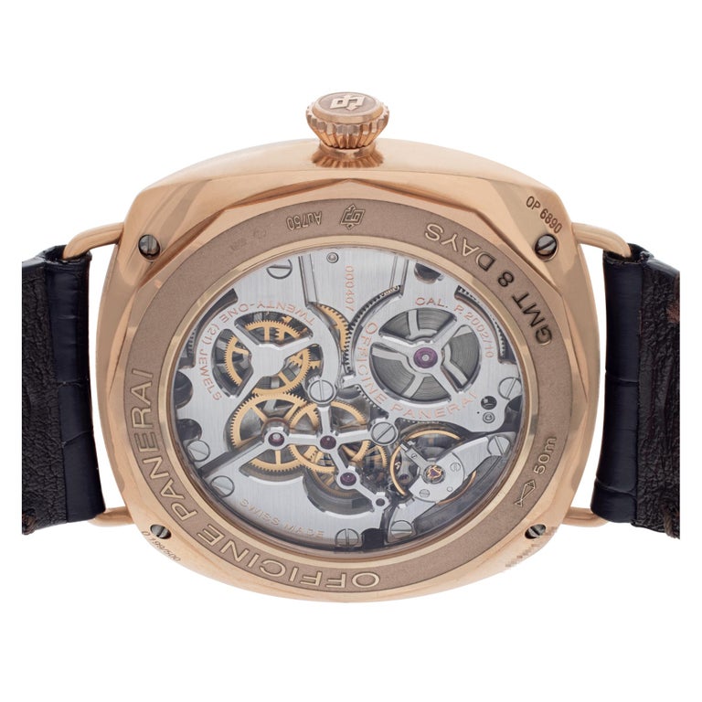 Panerai Radiomir 18k Rose Gold Brown Dial, Ref. PAM395 Manual Watch For ...