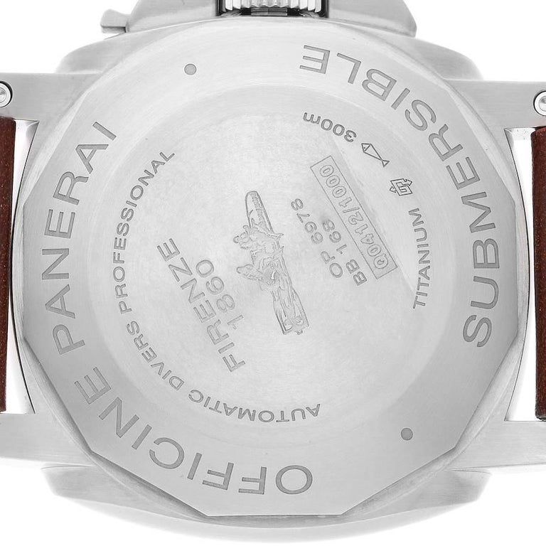 Panerai Submersible 1950 Left Handed Titanium Watch PAM00569 Box Papers ...