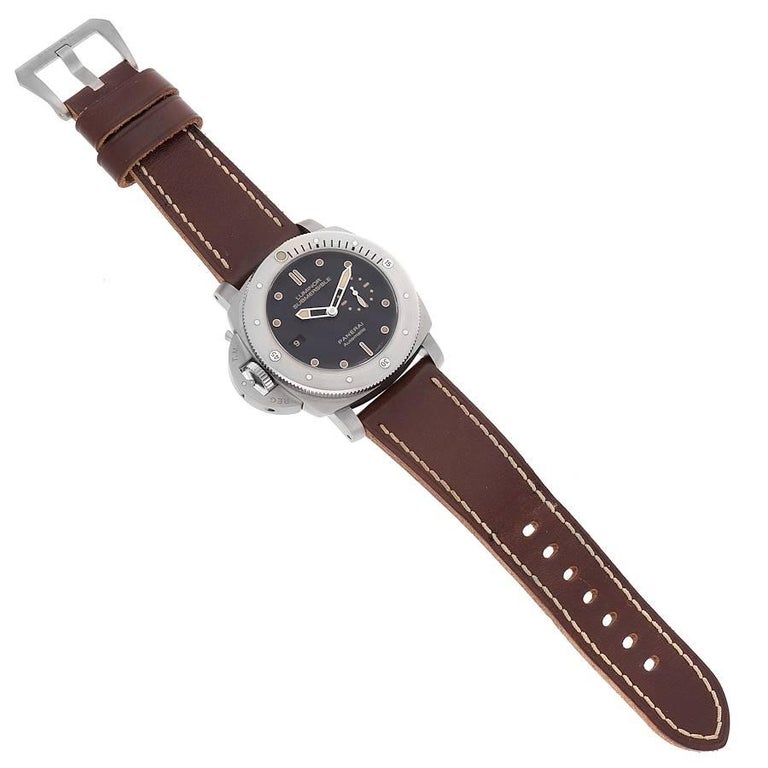 Panerai Submersible 1950 Left Handed Titanium Watch PAM00569 Box Papers ...