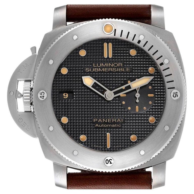 Panerai Submersible 1950 Left Handed Titanium Watch PAM00569 Box Papers ...