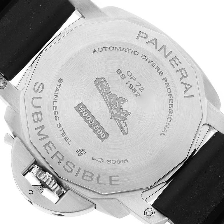 Panerai Submersible Azzurro Black Dial Steel Mens Watch PAM01209 Box ...