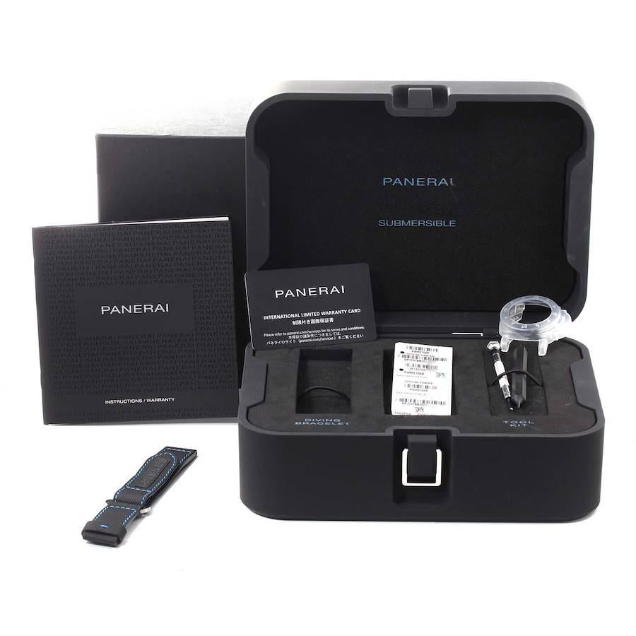Panerai Submersible Blu Notte Blue Dial Steel Mens Watch PAM01068 Box ...
