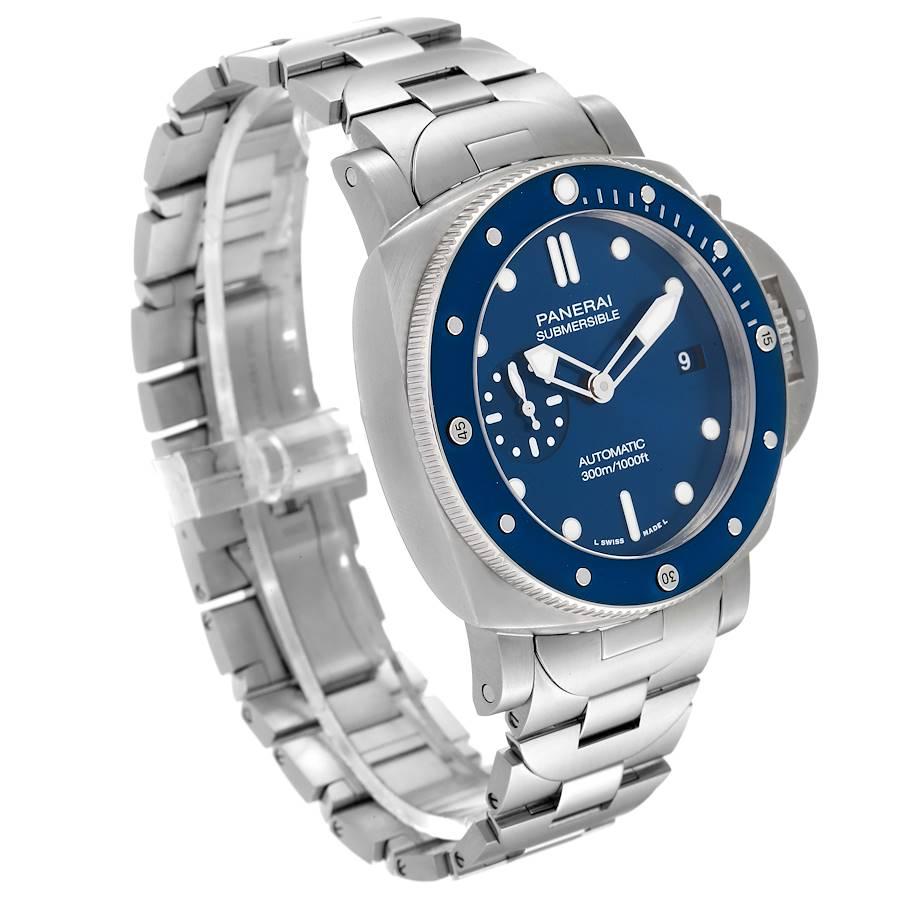 Panerai Submersible Blu Notte Blue Dial Steel Mens Watch PAM01068 Box ...