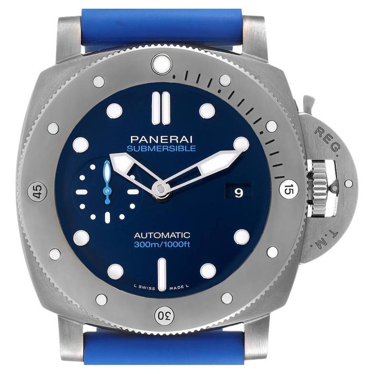 Panerai Submersible BMG-TECH Blue Dial Mens Watch PAM00692 Box Card For ...