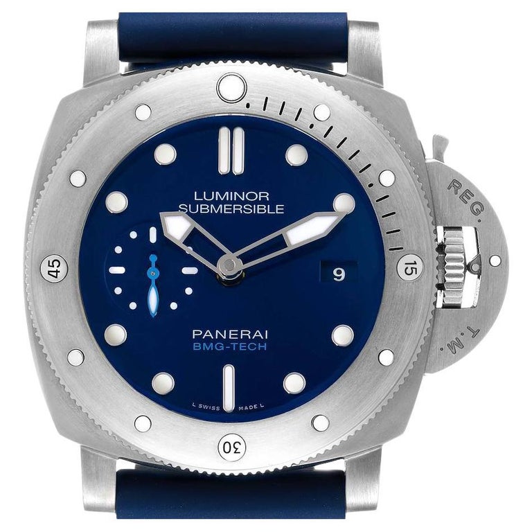 Panerai Submersible BMG-TECH Blue Dial Mens Watch PAM00692 Box Papers ...