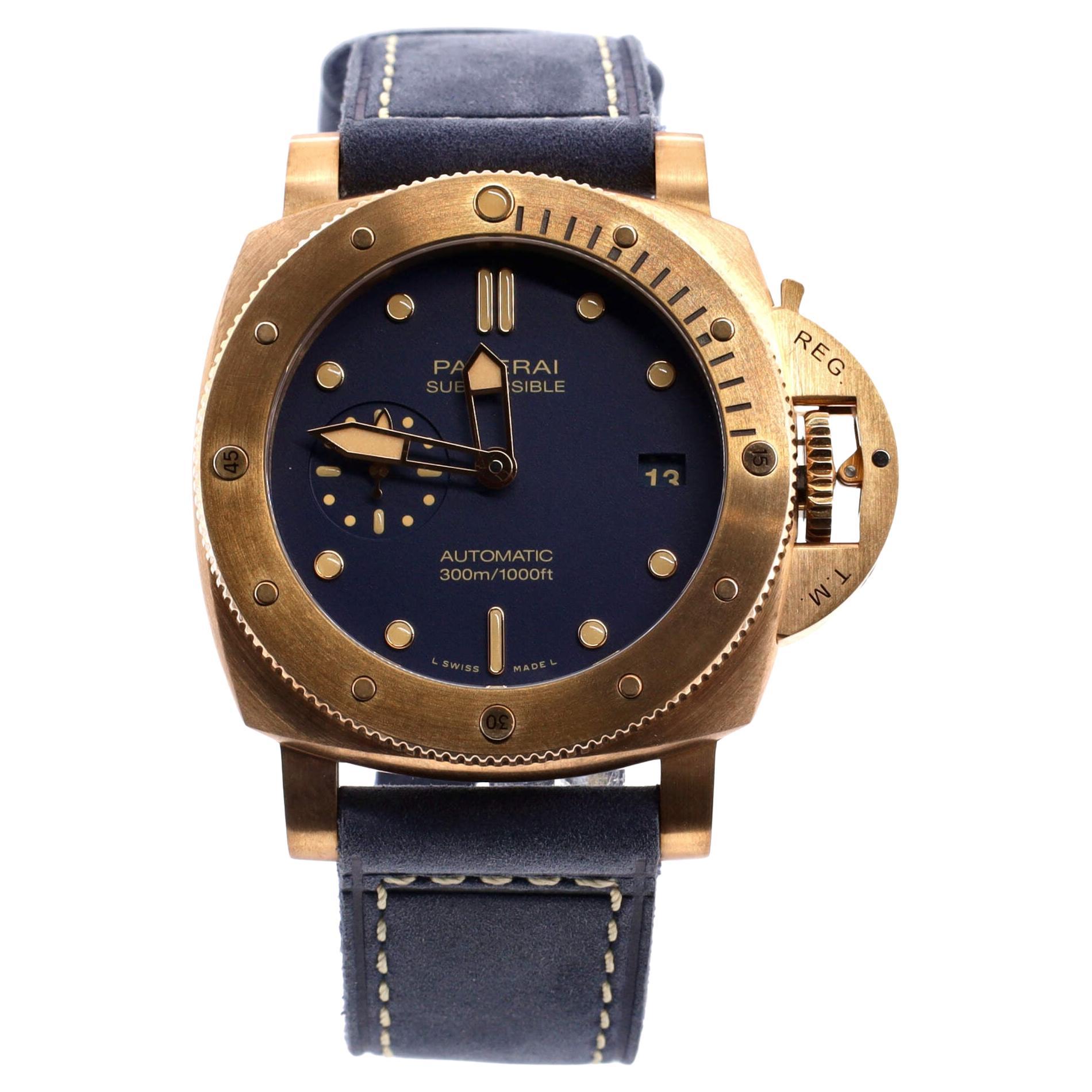 Panerai Submersible Bronzo Blu Abisso Automatic Watch Bronze and ...