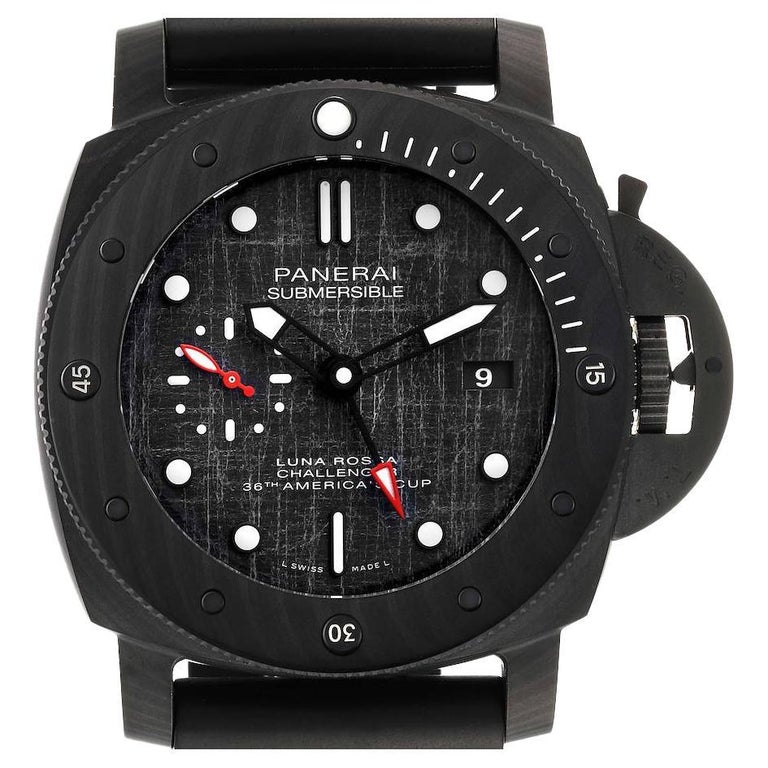 Panerai Submersible Luna Rosa GMT Carbotech Mens Watch PAM01039 Unworn ...