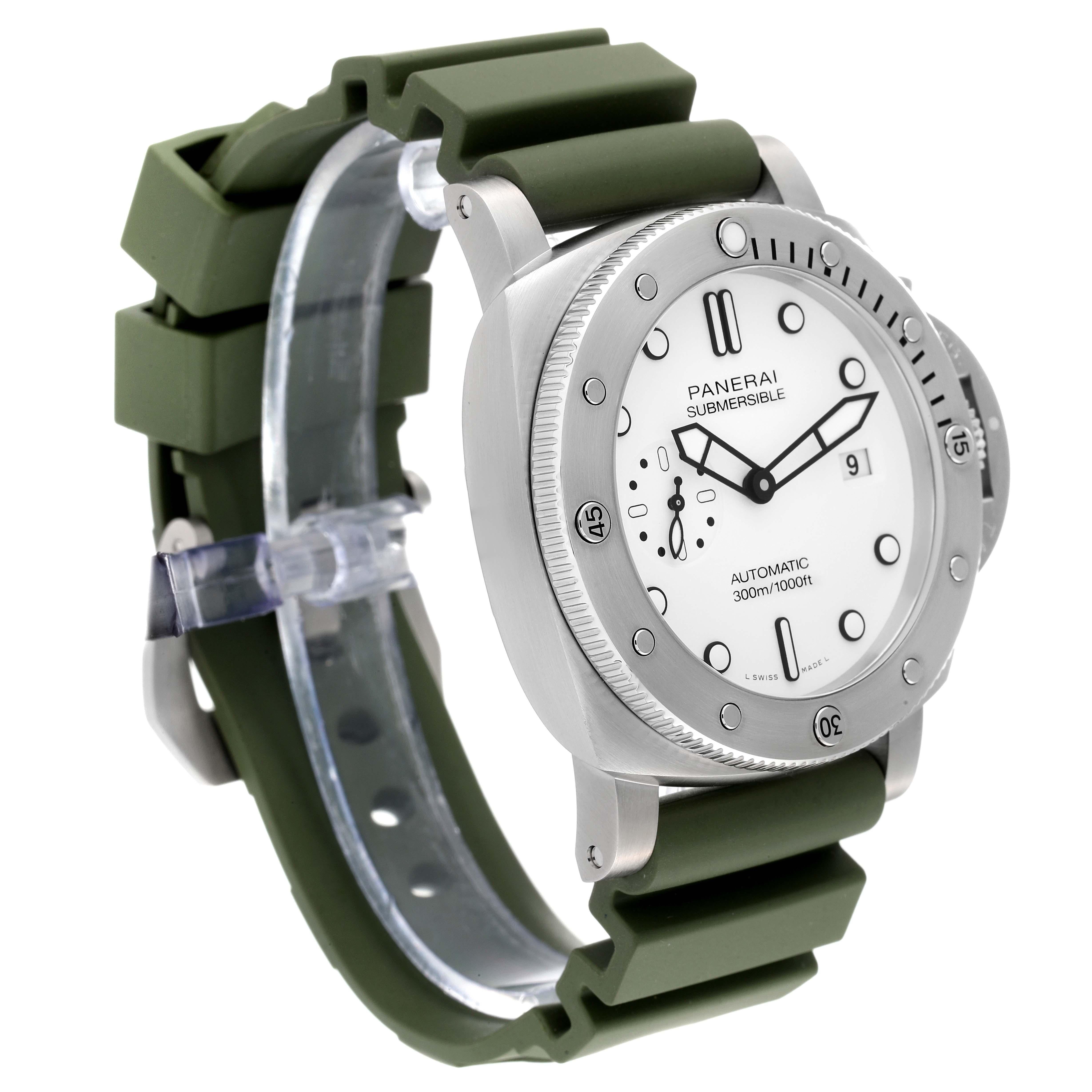 Panerai Submersible QuarantaQuattro Bianco Steel Mens Watch PAM01226 ...