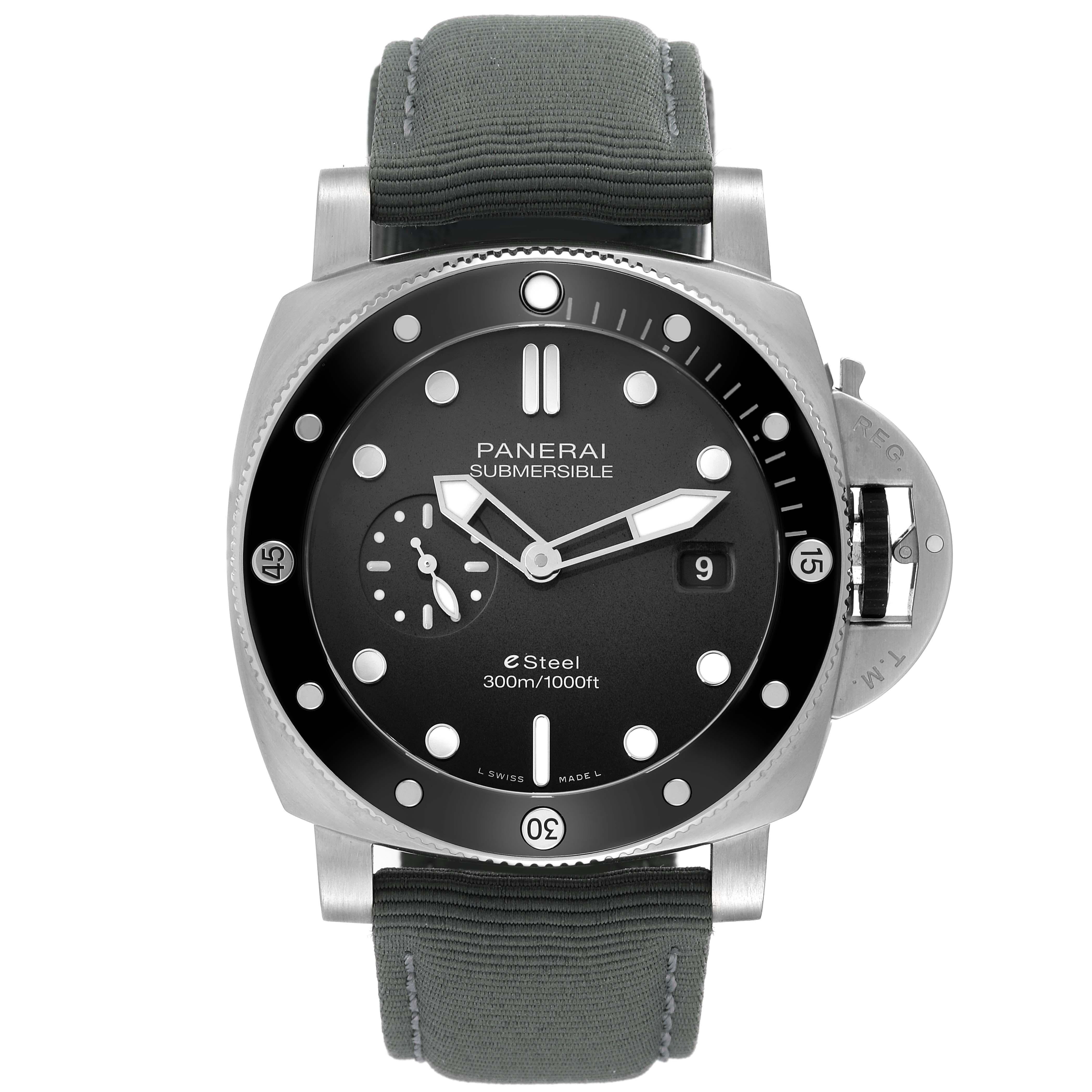 Panerai Submersible QuarantaQuattro Grigio Steel Mens Watch PAM01288 ...