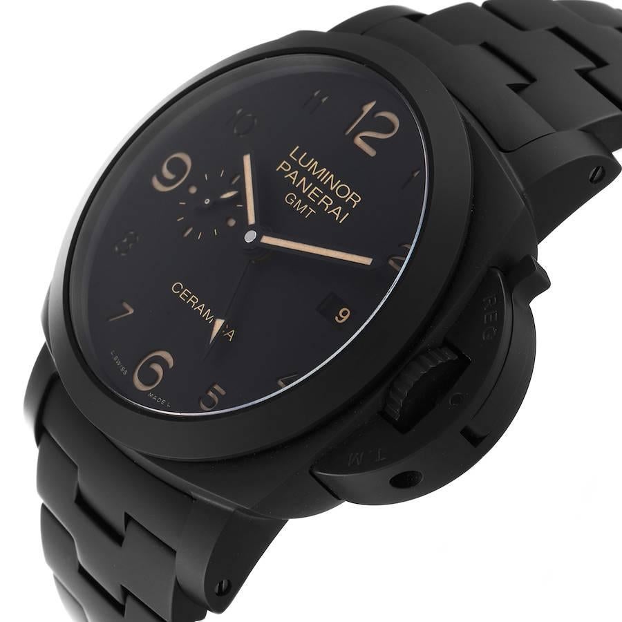 Panerai Tuttonero Luminor GMT Ceramic Mens Watch PAM00438 Box Service ...
