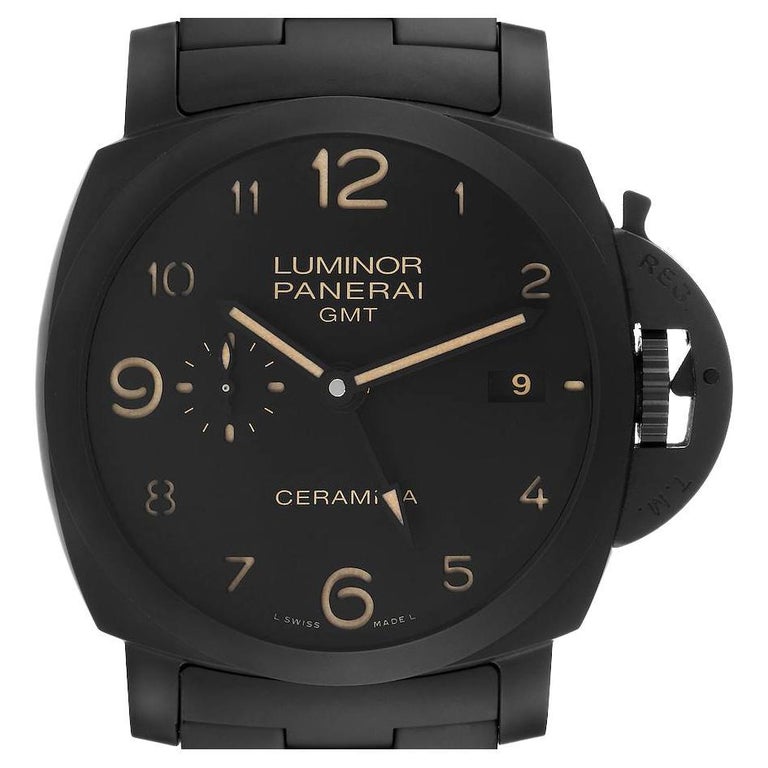 Panerai Tuttonero Luminor GMT Ceramic Mens Watch PAM00438 Box Service ...