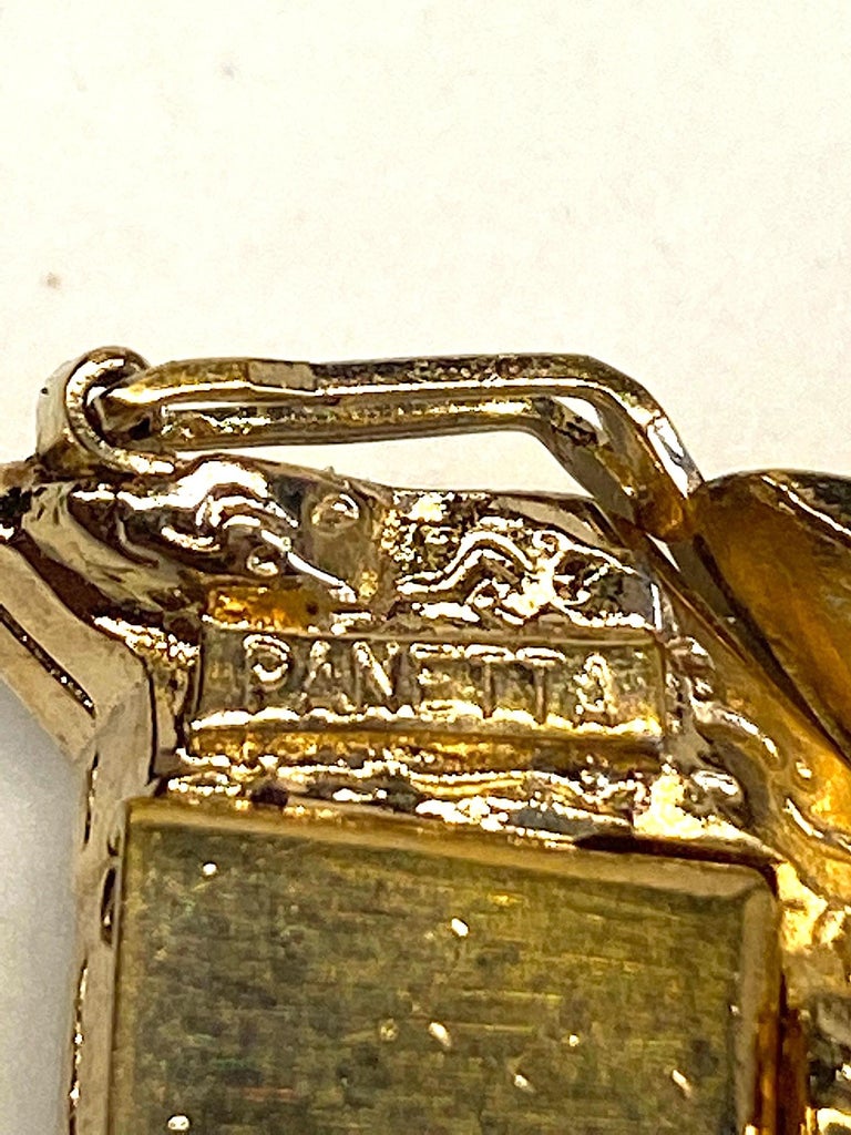 Panetta 1970s Gold and Rhinestones Zig Zag Link Bracelet at 1stDibs