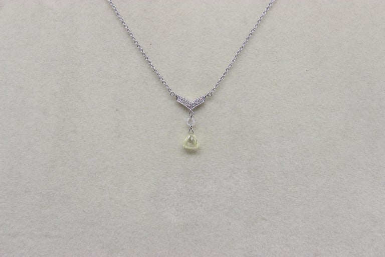 Panim 0.53 Carat Diamond Taviz 18k White Gold Pendant Necklace For Sale ...