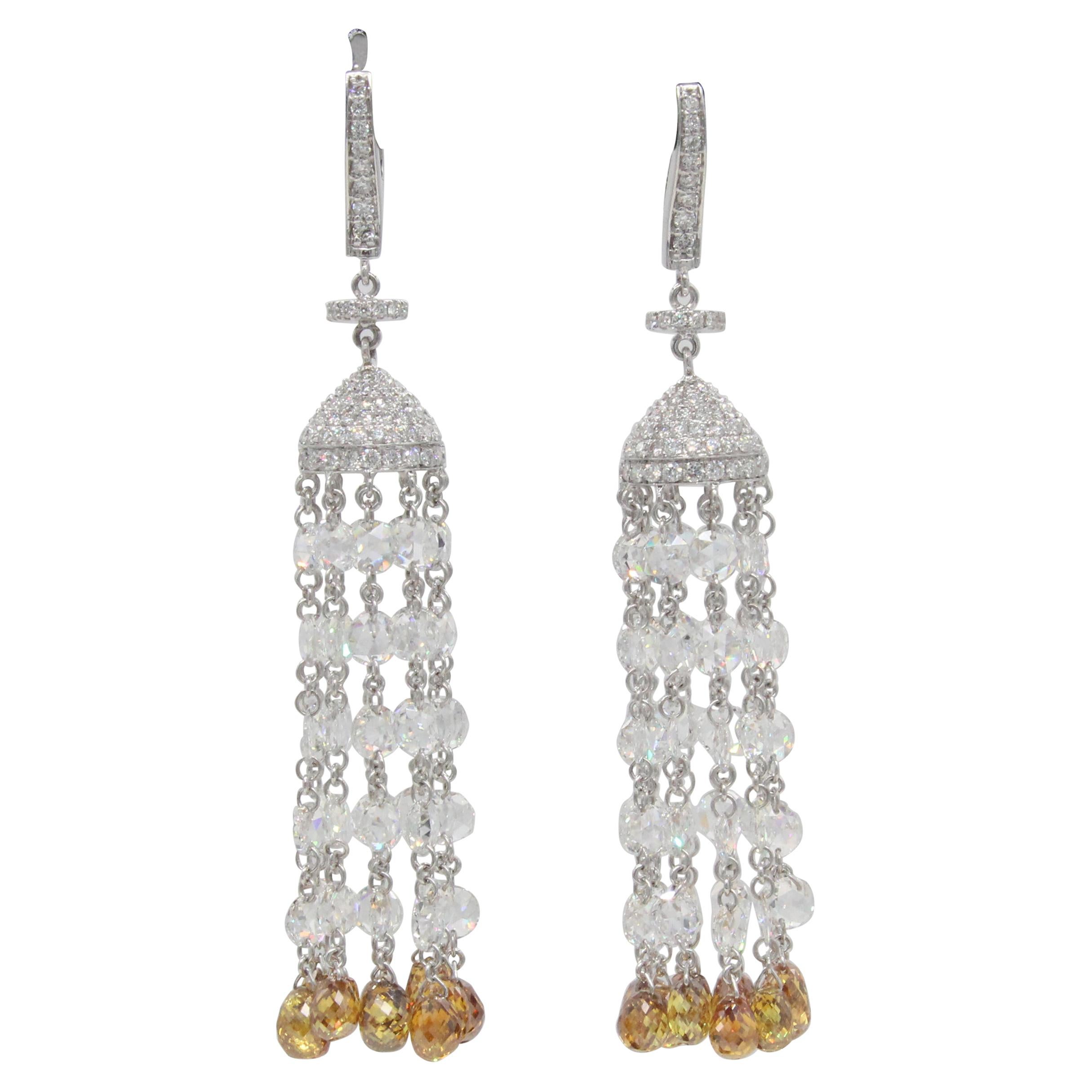 Highly Stylized Gold Tassel Earrings at 1stDibs