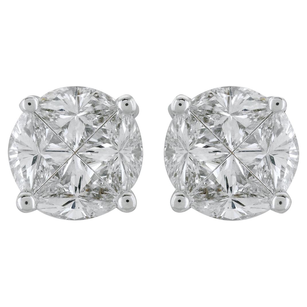 BULGARI Signature Diamond and Gold Stud Earrings at 1stDibs