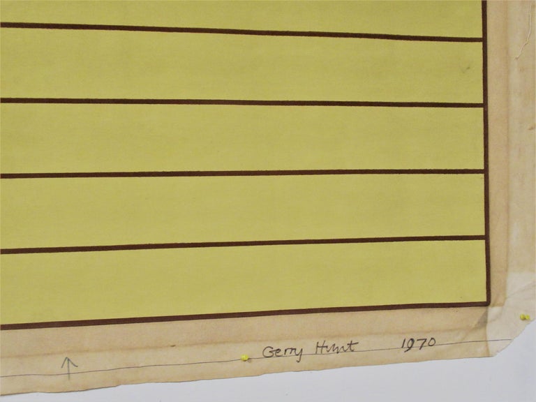 Panoramic Linear Painting by Gerry Hunt, 1970 For Sale at 1stDibs