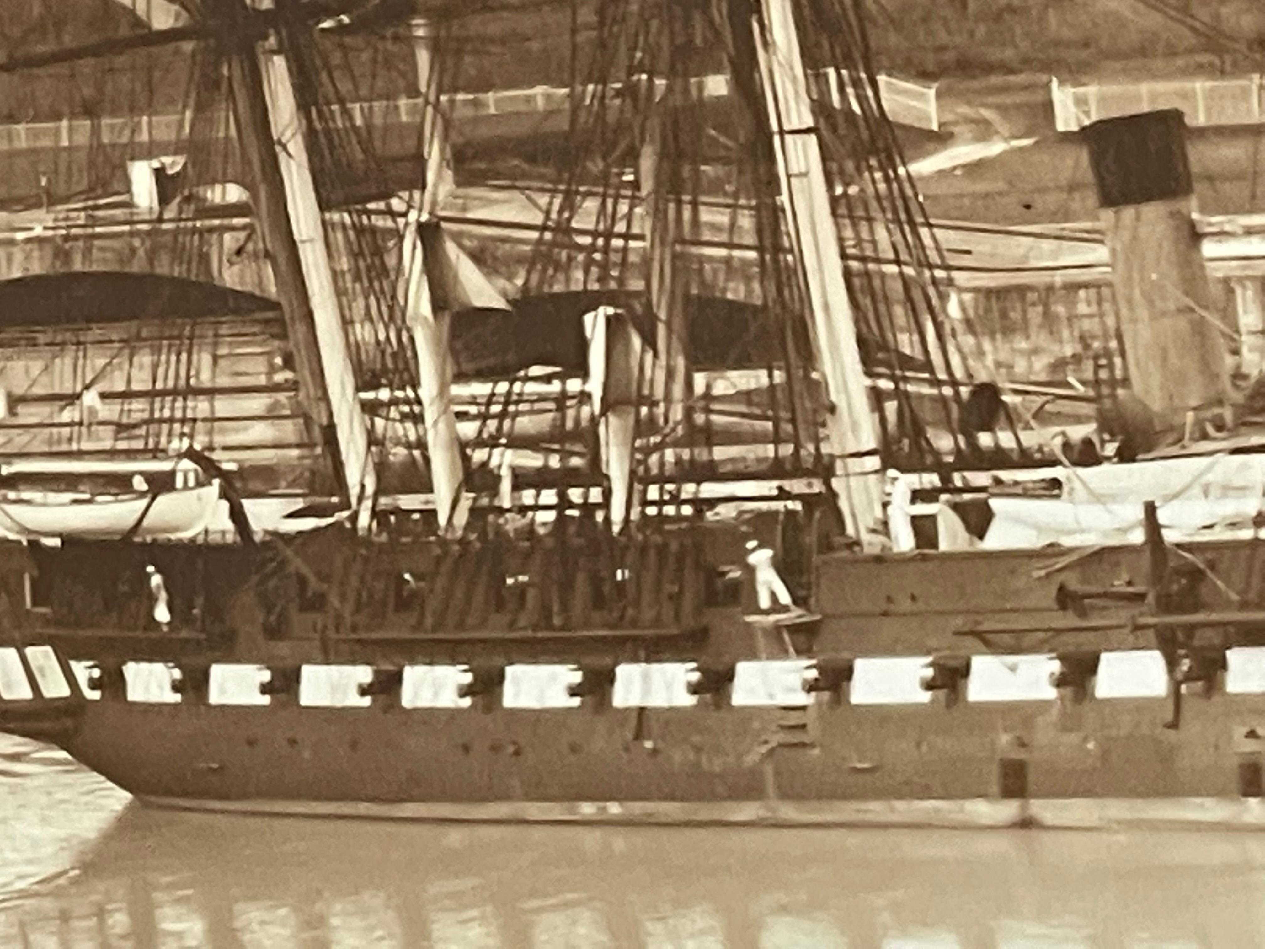 Panoramic Sepia Photo of the USS Constitution Old Ironsides in the ...