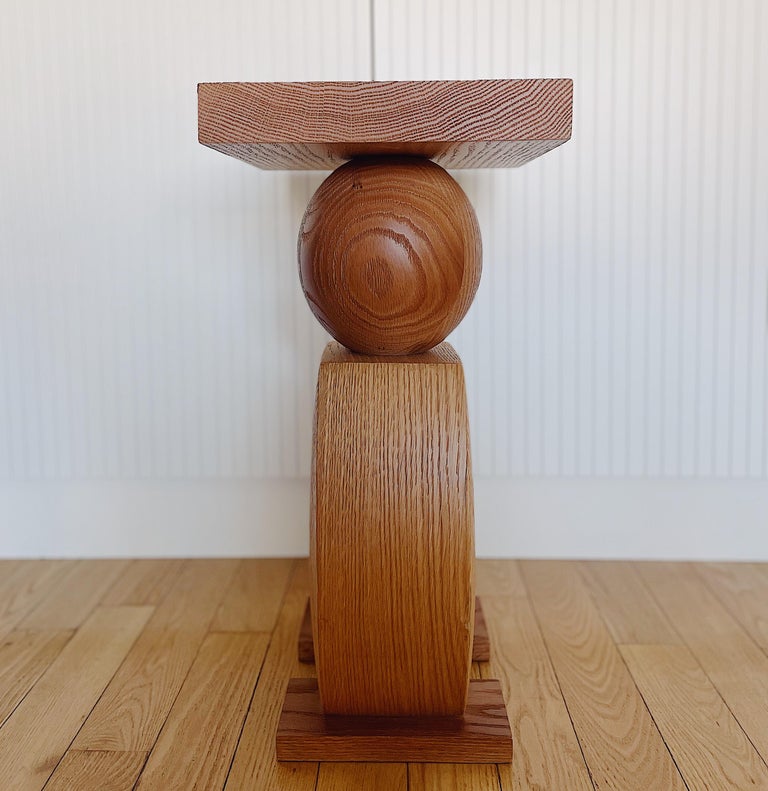 Wire Brushed Natural Solid Oak Pantalone Side Table by Animate Objetcs For Sale at 1stDibs