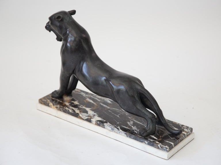 Panther Bronze Art Deco Sculpture circa 1930s Attributed to George ...