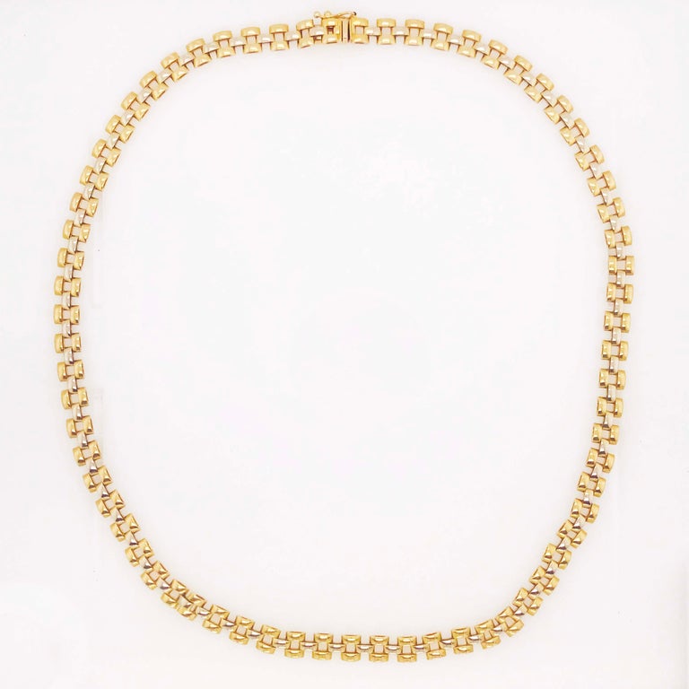 Panther Chain Necklace, Panther Chain 14 Karat Yellow Gold and White ...