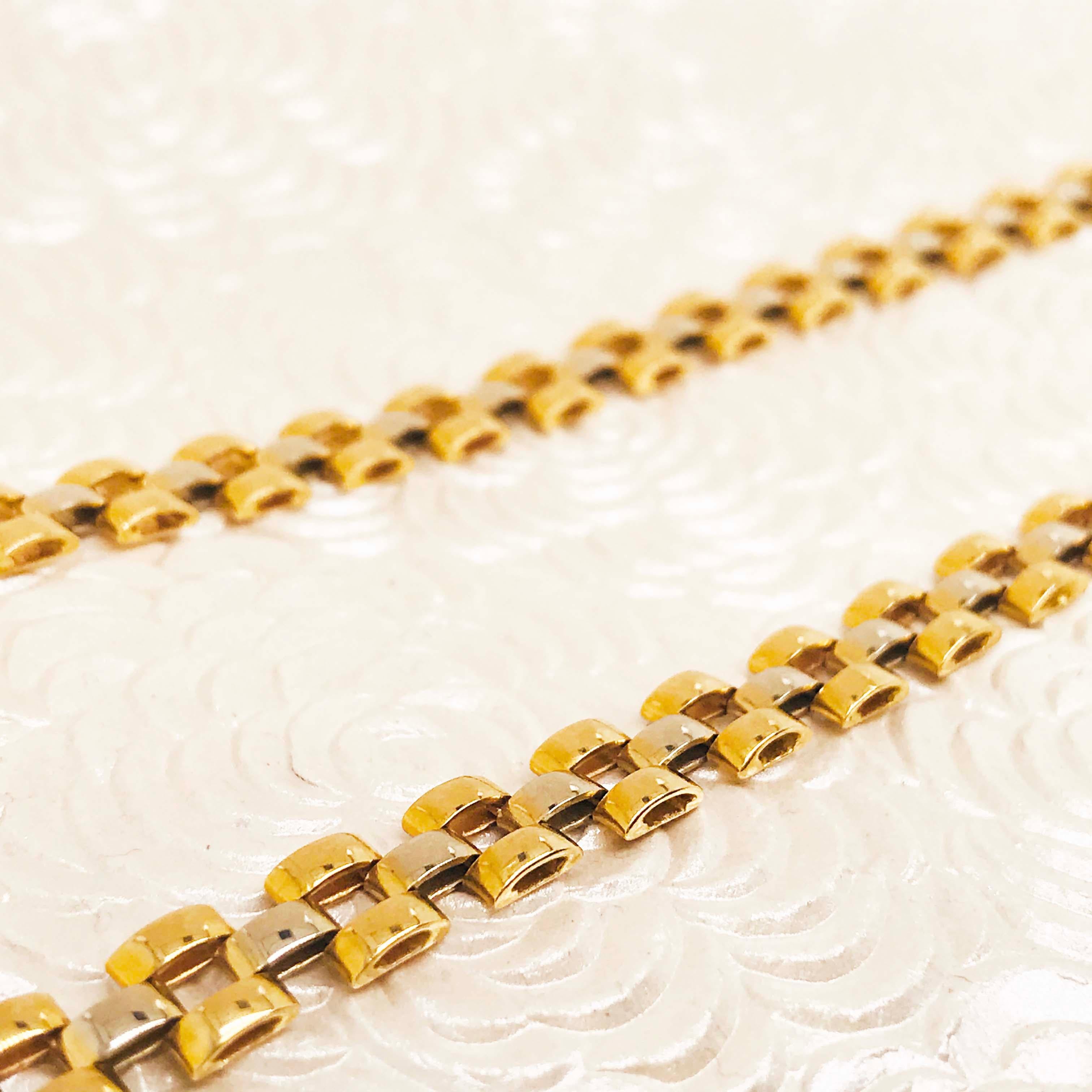 Panther Chain Necklace, Panther Chain 14 Karat Yellow Gold and White ...