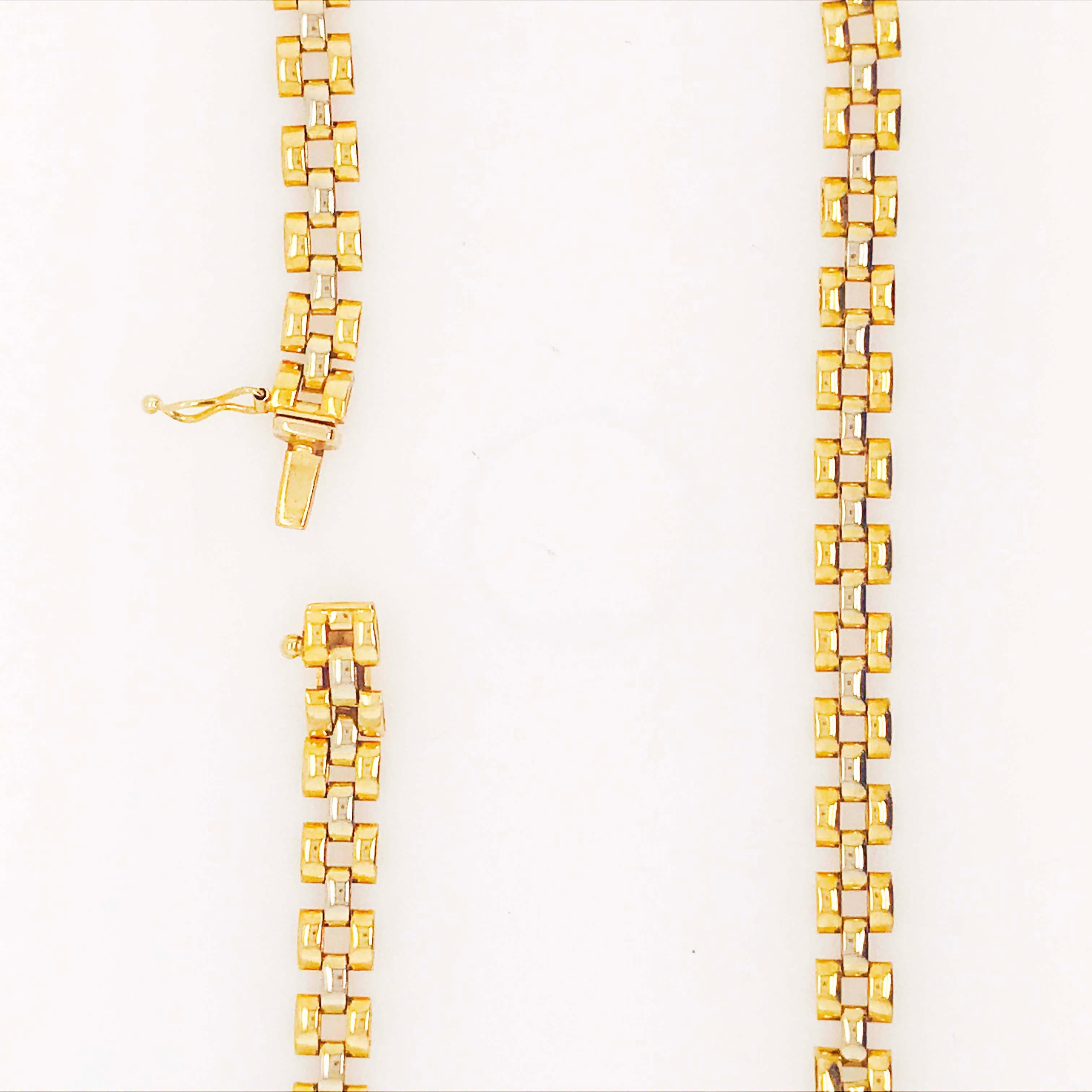 Panther Chain Necklace, Panther Chain 14 Karat Yellow Gold and White ...