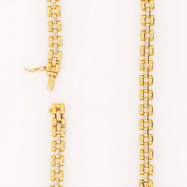 Panther Chain Necklace, Panther Chain 14 Karat Yellow Gold and White ...