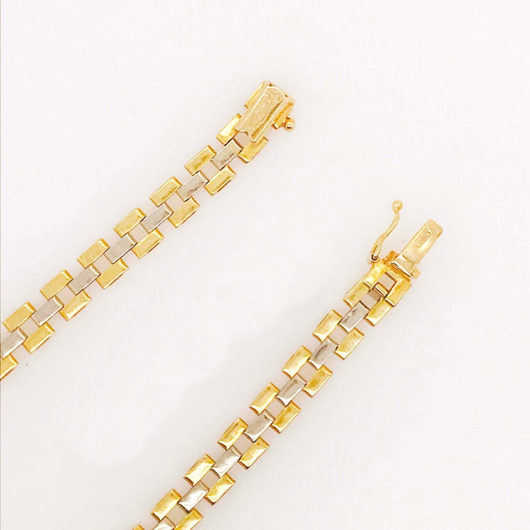 Panther Chain Necklace, Panther Chain 14 Karat Yellow Gold and White ...