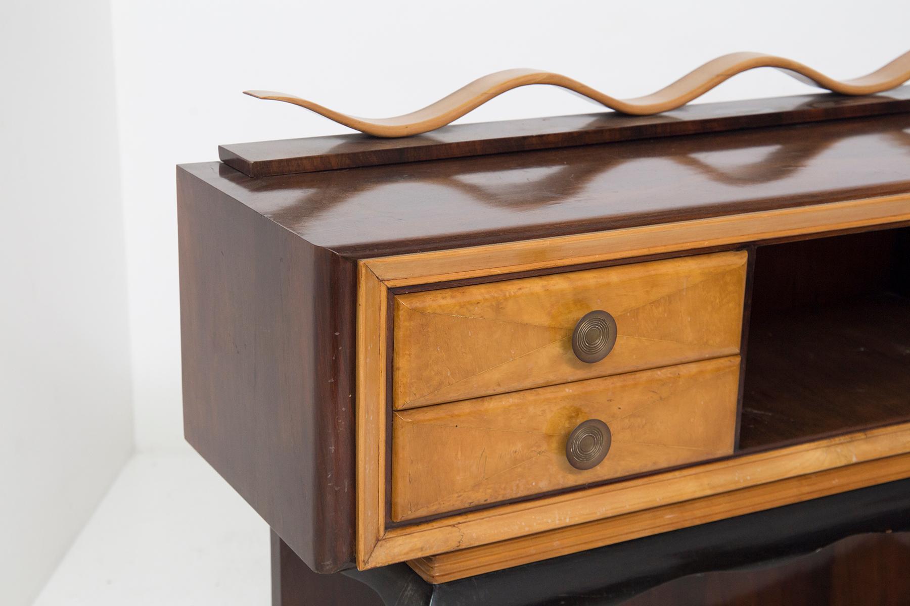 Paolo Buffa Brass and Wood Vintage Console 'Attr.' at 1stDibs