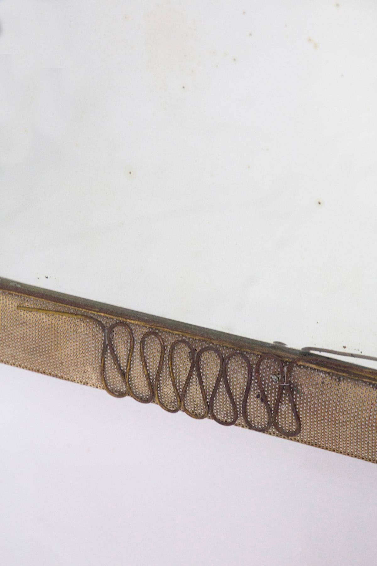 Paolo Buffa Vintage Mirror in Bronze and Iron Netting at 1stDibs