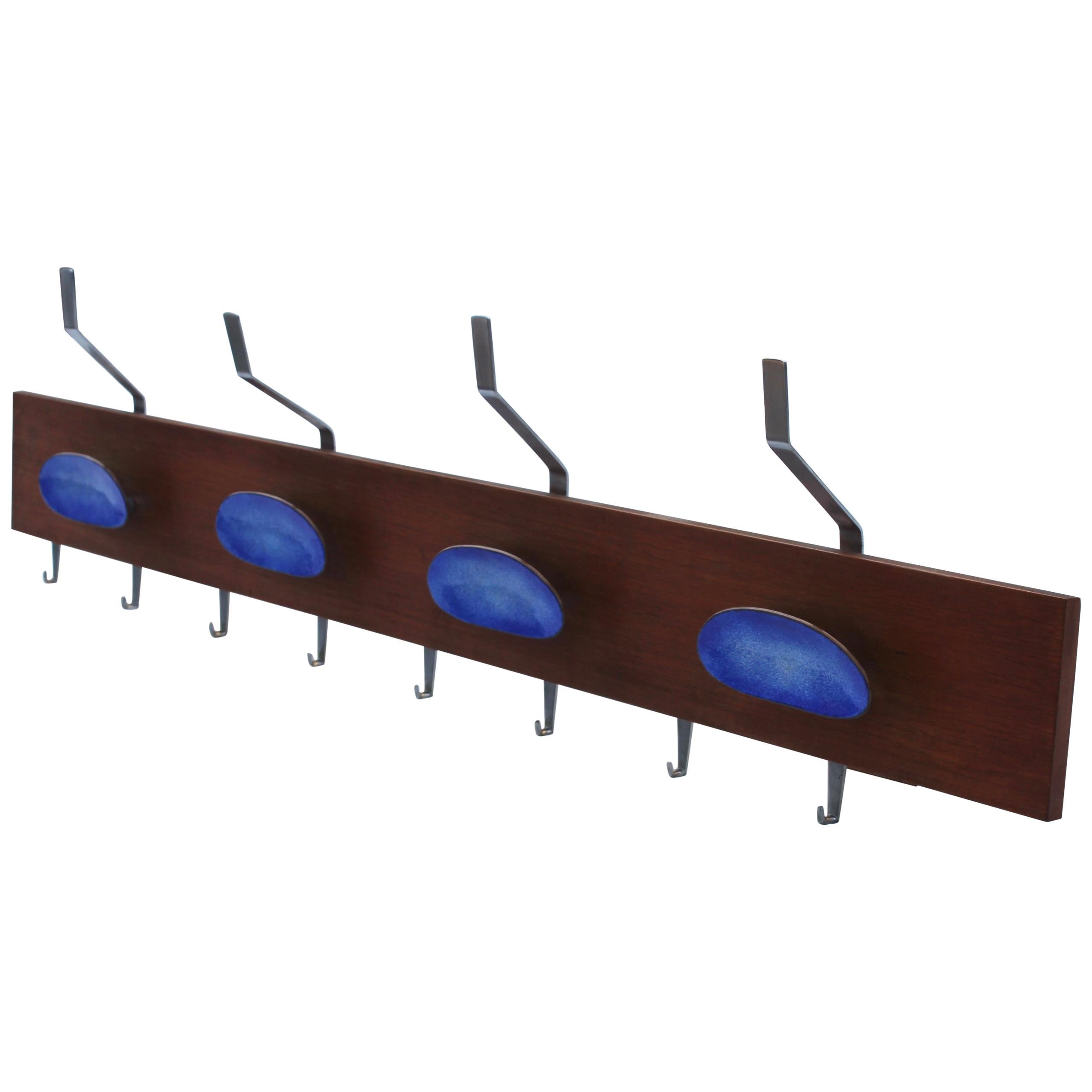 Red Enamel Italian Coat Rack with Adjustable Arms at 1stDibs