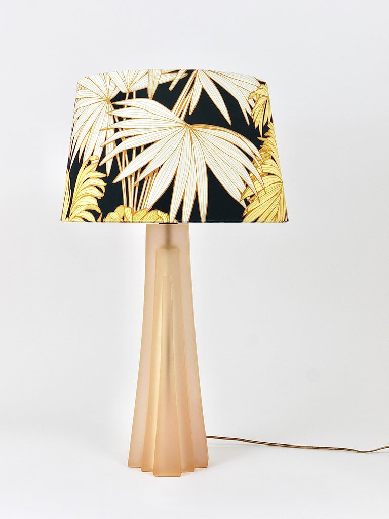 Paolo Gucci Art Deco Skyscraper Table Lamp, Lucite, Brass, Velvet ...