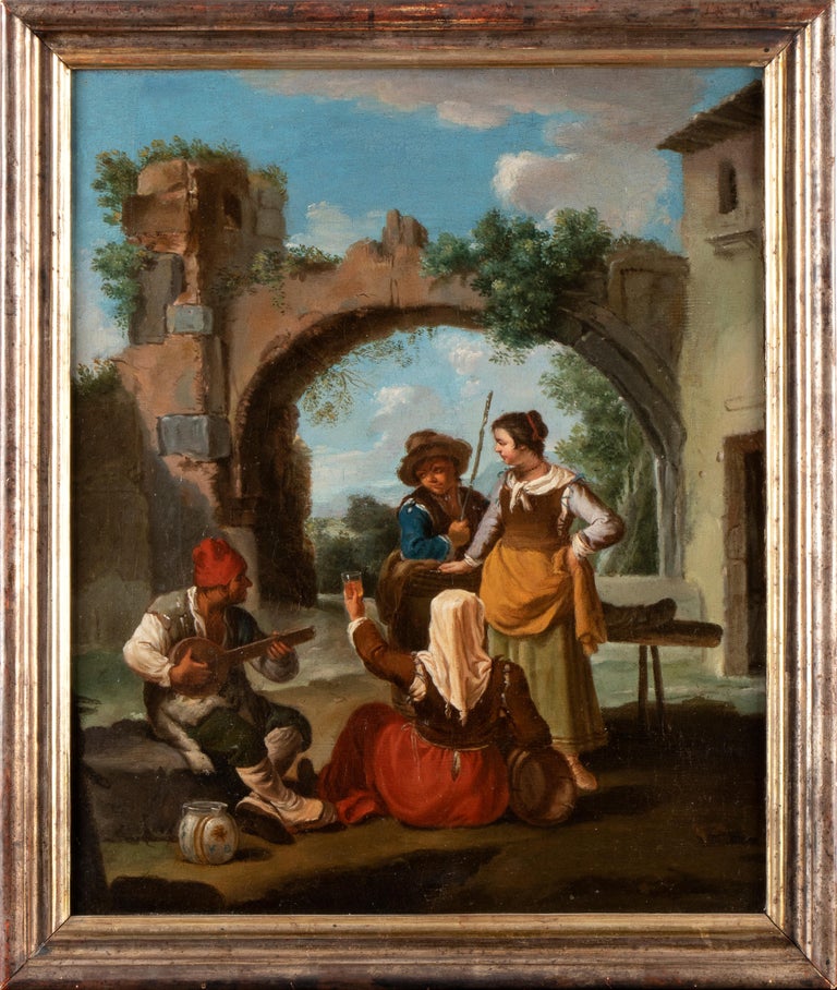 Paolo Monaldi - Paolo Monaldi Oil Figurative Painting Pastoral Scene ...