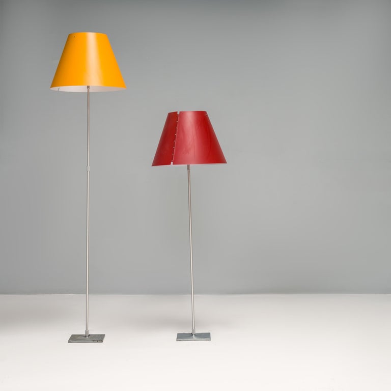 Paolo Rizzatto for Luceplan Red and Yellow Costanza Floor Lamps, Set of ...