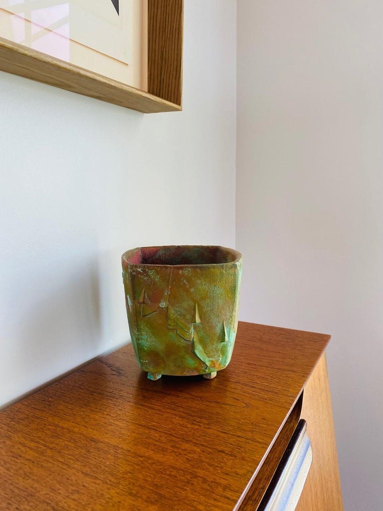 Paolo Soleri Signed Stamped Arcosanti Cosanti Bronze Vessel Planter at ...