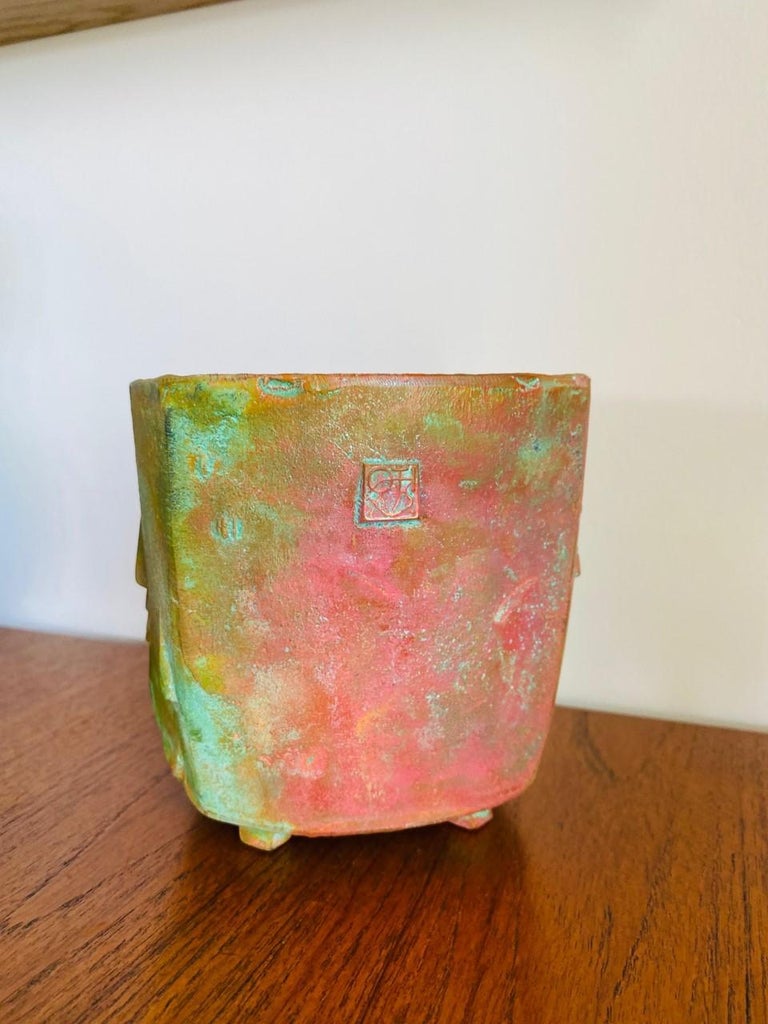 Paolo Soleri Signed Stamped Arcosanti Cosanti Bronze Vessel Planter at ...