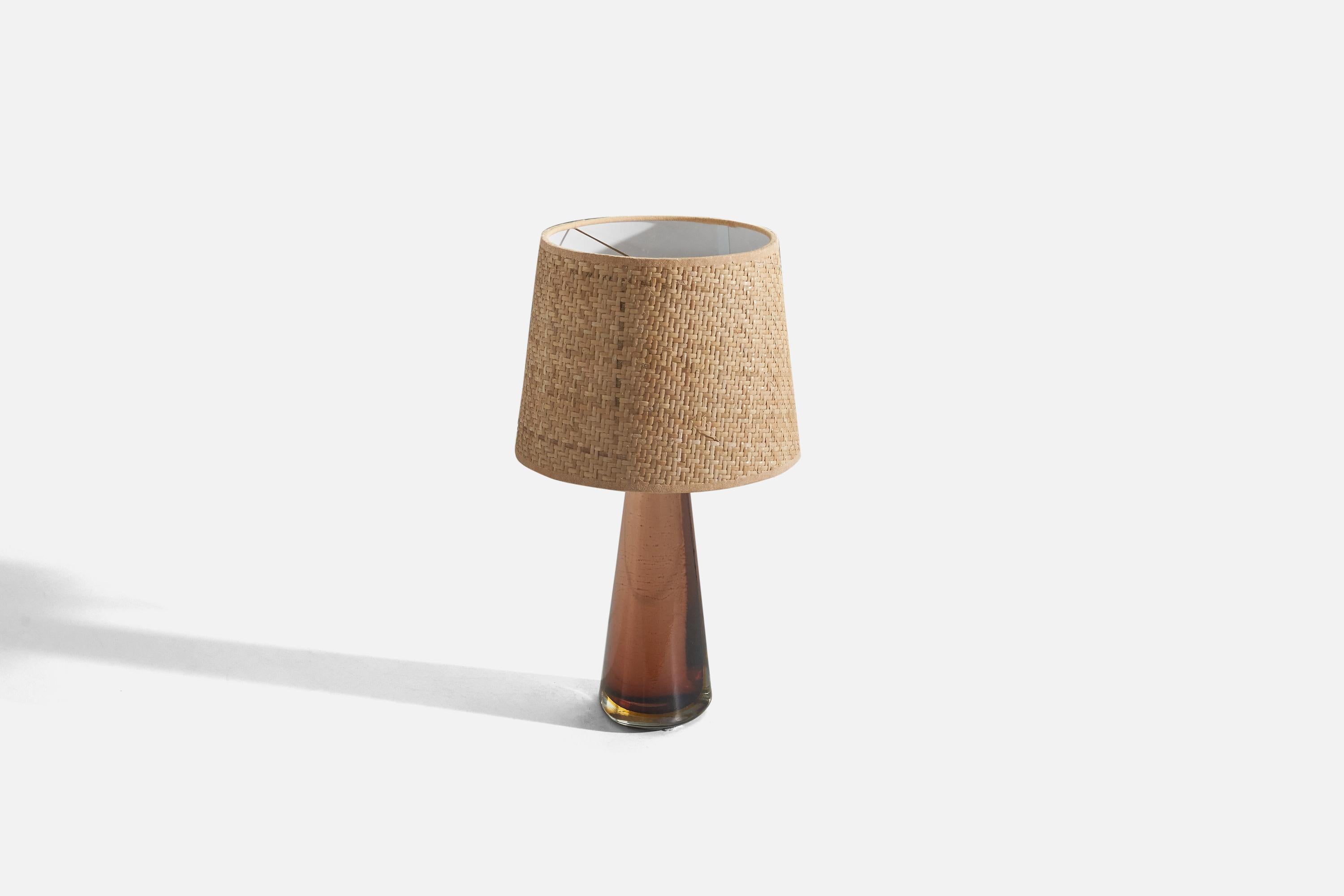 Paolo Venini, Table Lamp, Brown Blown Glass, Italy, 1950s at 1stDibs