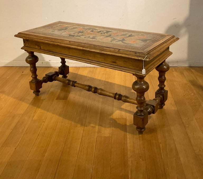 Papal State Smoking Table with Painted Top, Early 18th Century at 1stDibs