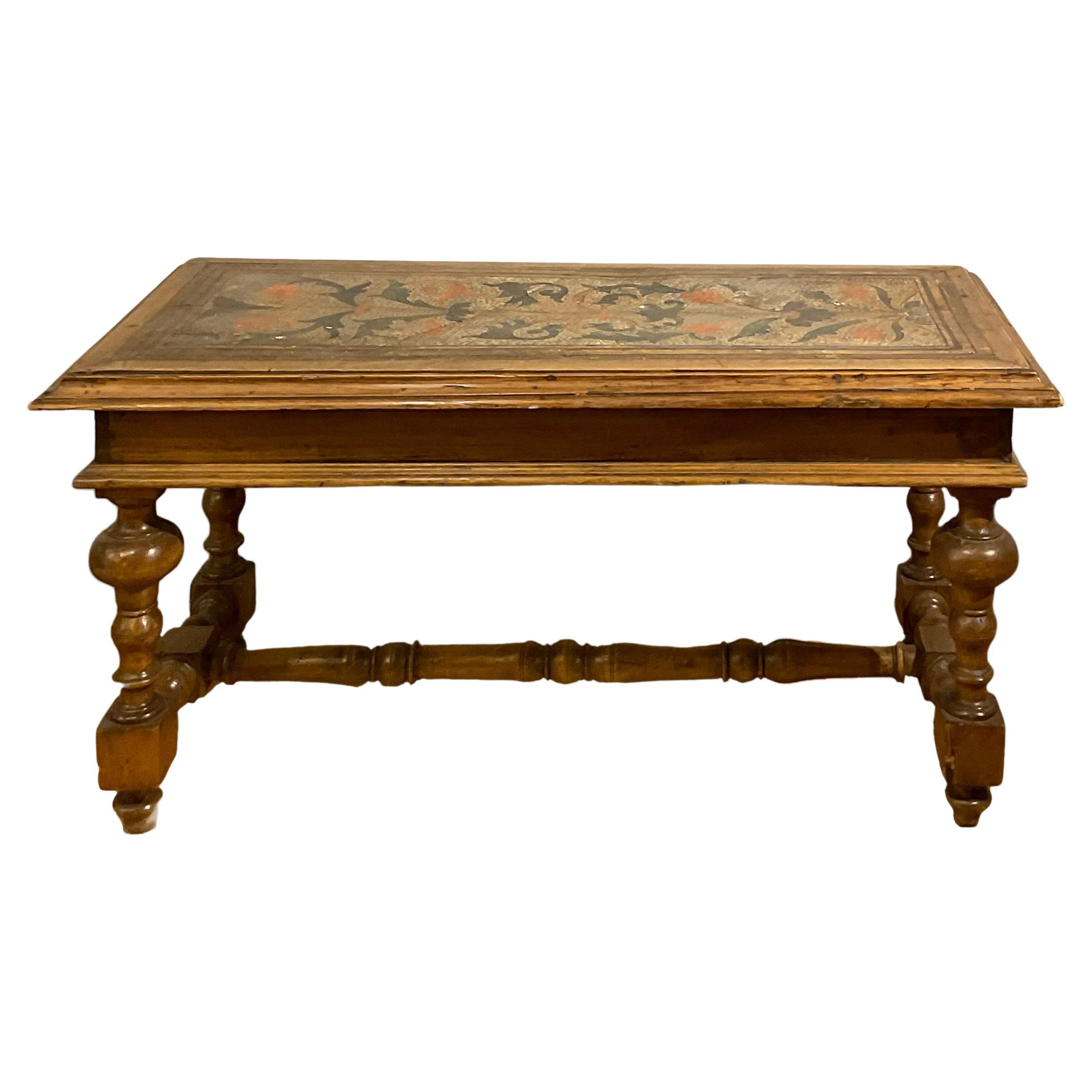 Papal State Smoking Table with Painted Top, Early 18th Century at 1stDibs