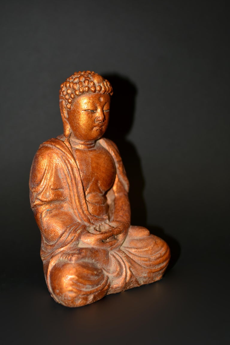 Paper Mache Buddha Statues Set of Two For Sale at 1stDibs