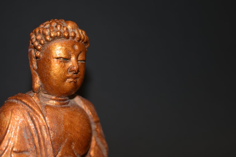 Paper Mache Buddha Statues Set of Two For Sale at 1stDibs