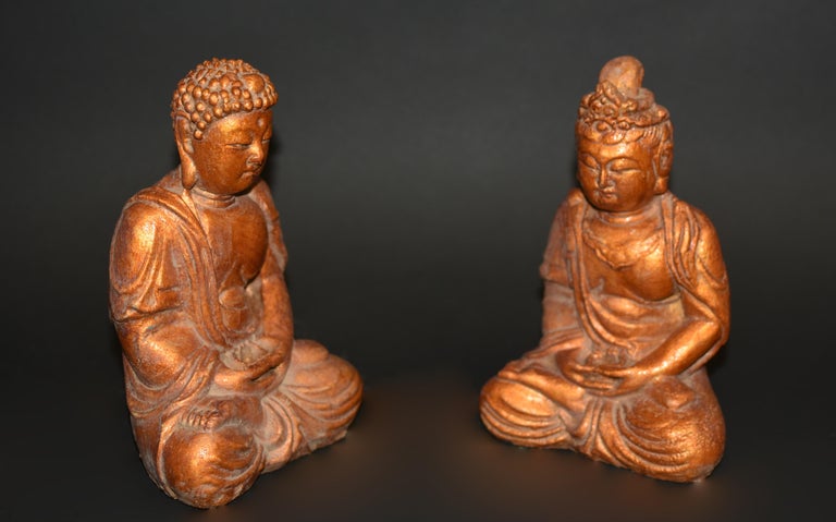 Paper Mache Buddha Statues Set of Two For Sale at 1stDibs