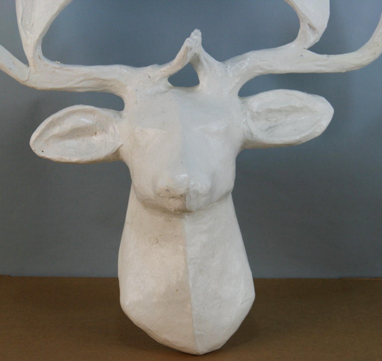 Paper Mache Deer Sculpture For Sale at 1stDibs | paper mache deer head