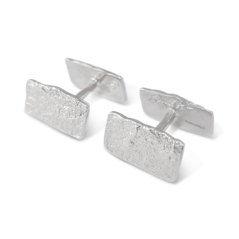 Paper Textured Sterling Silver Cufflinks by Allison Bryan For Sale at ...