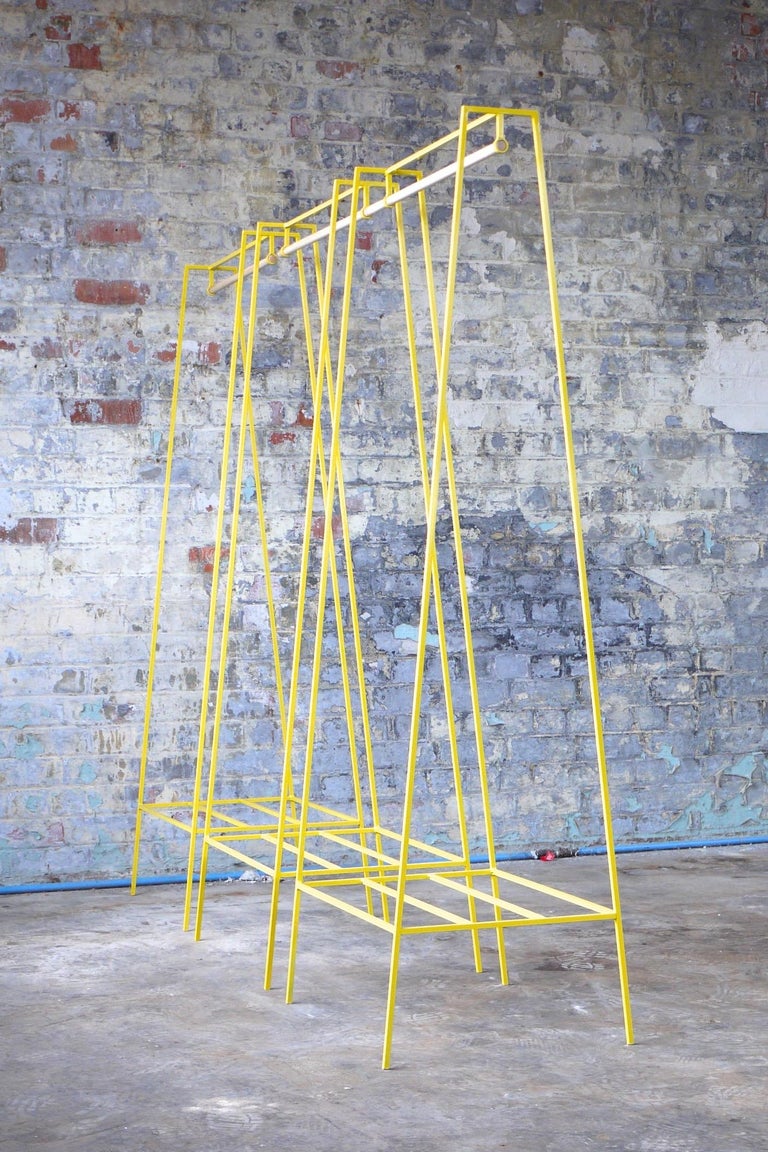 Paper White ‘A' Clothes Rail with a Luxury Brass Pole For Sale at 1stDibs