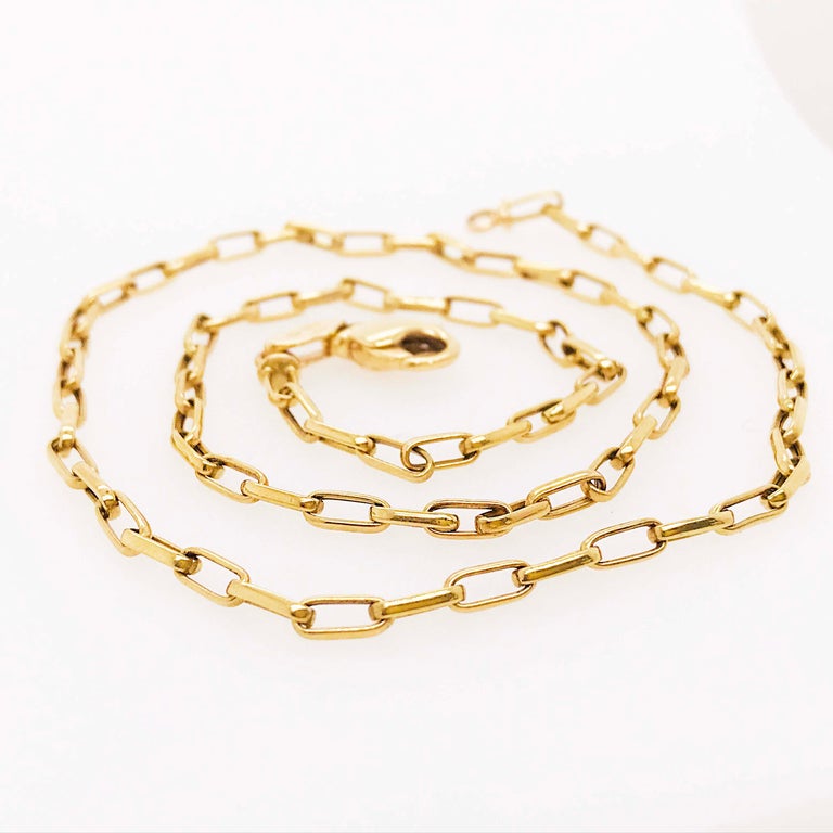 Paperclip Chain Necklace 14 Karat Yellow Gold Paperclip Link Chain at ...