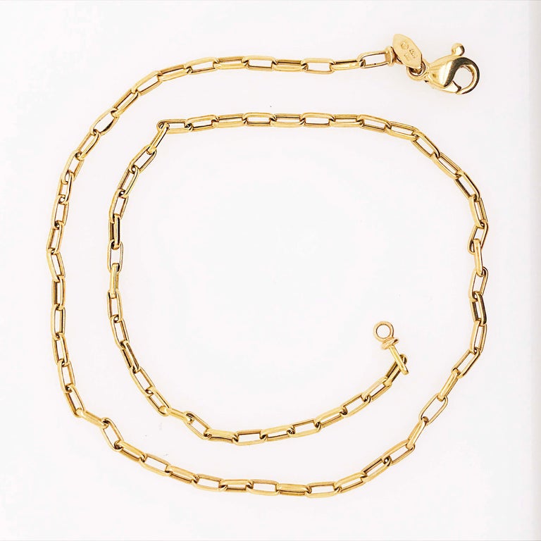 Paperclip Chain Necklace 14 Karat Yellow Gold Paperclip Link Chain at ...