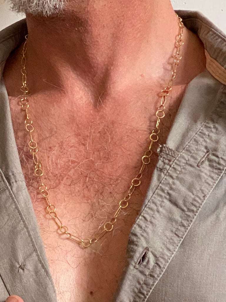 Unisex Links Necklace 18 Karat Yellow Gold Modern Handmade Slightly ...