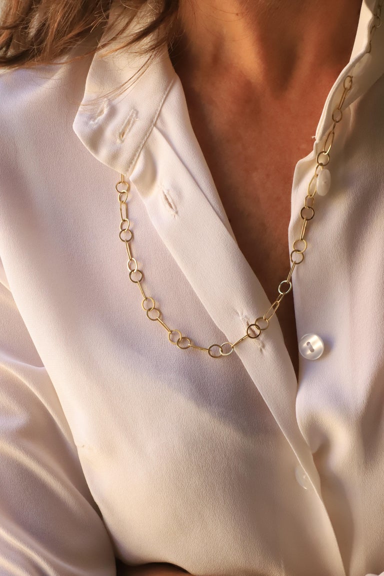 Unisex Links Necklace 18 Karat Yellow Gold Modern Handmade Slightly ...